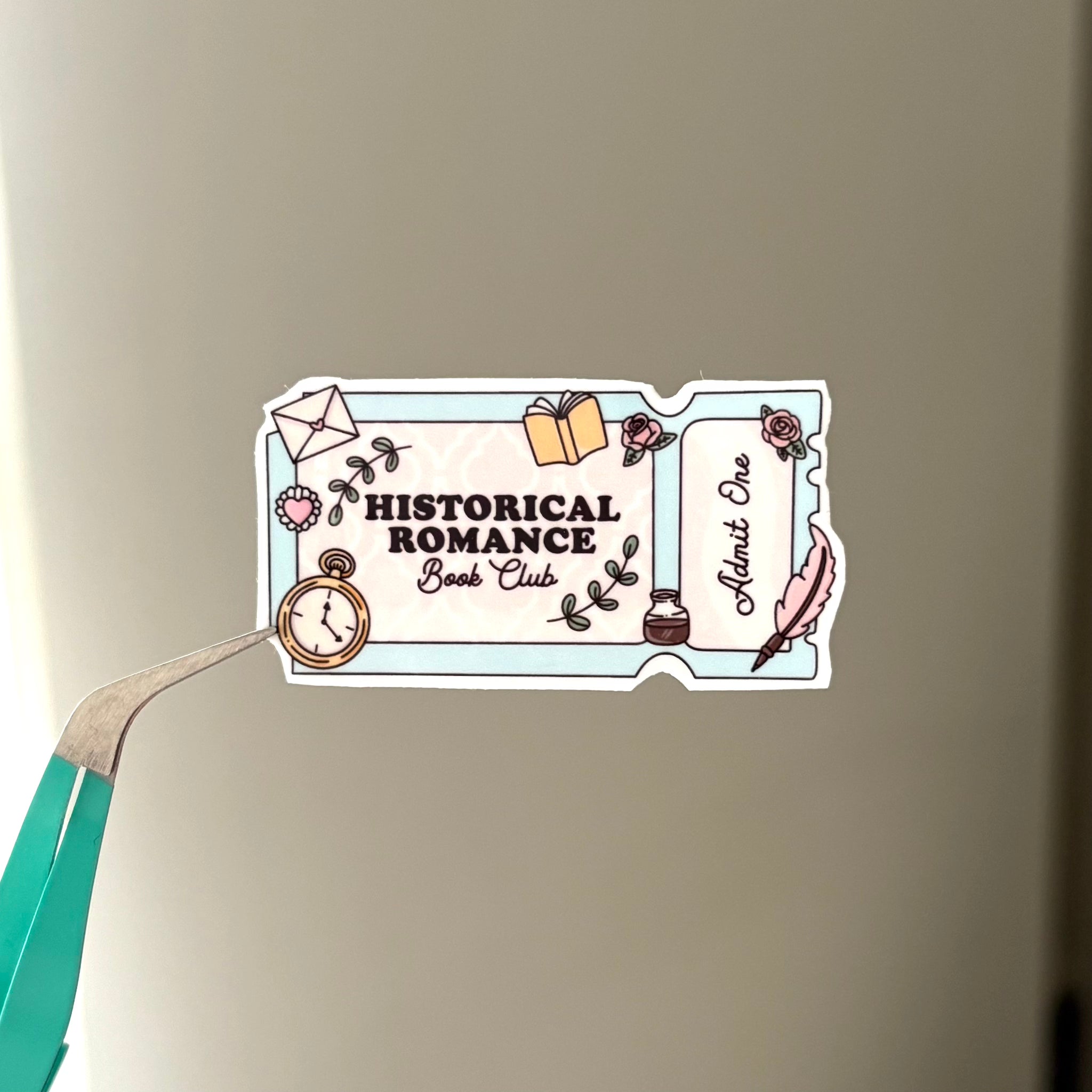 Historical Romance Ticket Sticker – My Magnet Studio